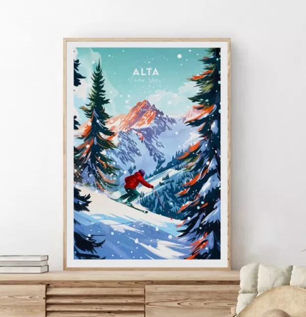 Alta Traditional Travel Print - United States, Alta Poster, Utah Ski ...