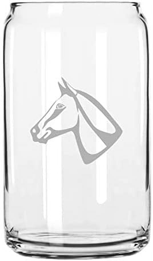 Altai Face Horse Themed Etched 16oz Libbey Can Glass - Walmart.com
