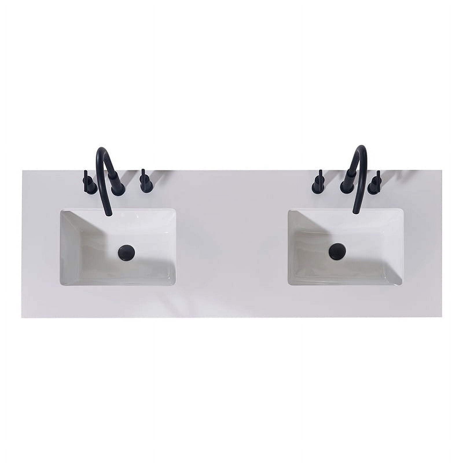 Altair 60. in Composite Stone Vanity Top in Snow White Apron with White ...