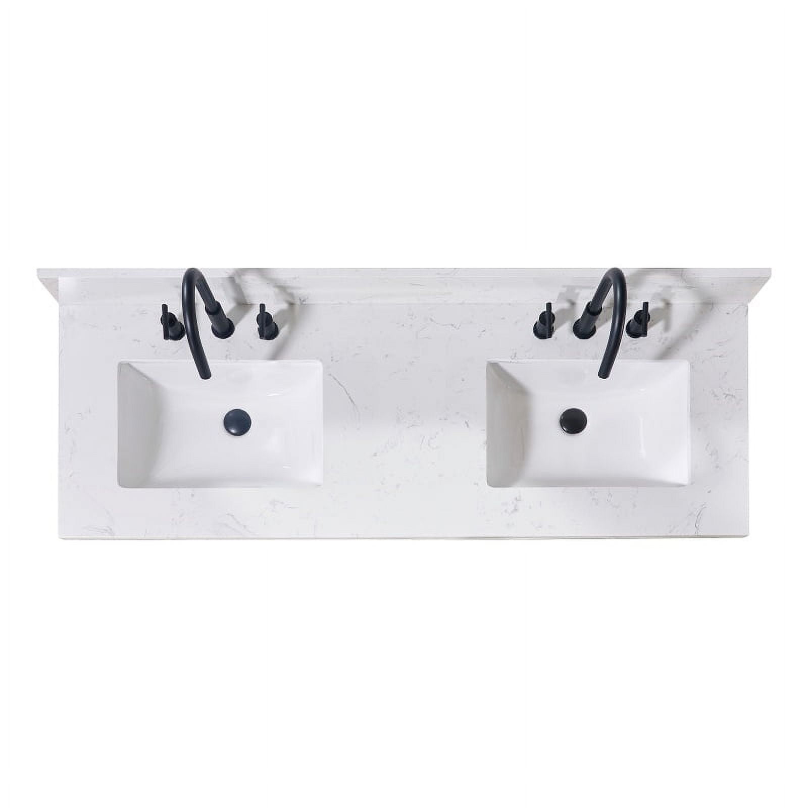 Altair 61. in Composite Stone Vanity Top in Aosta White with White Sink ...