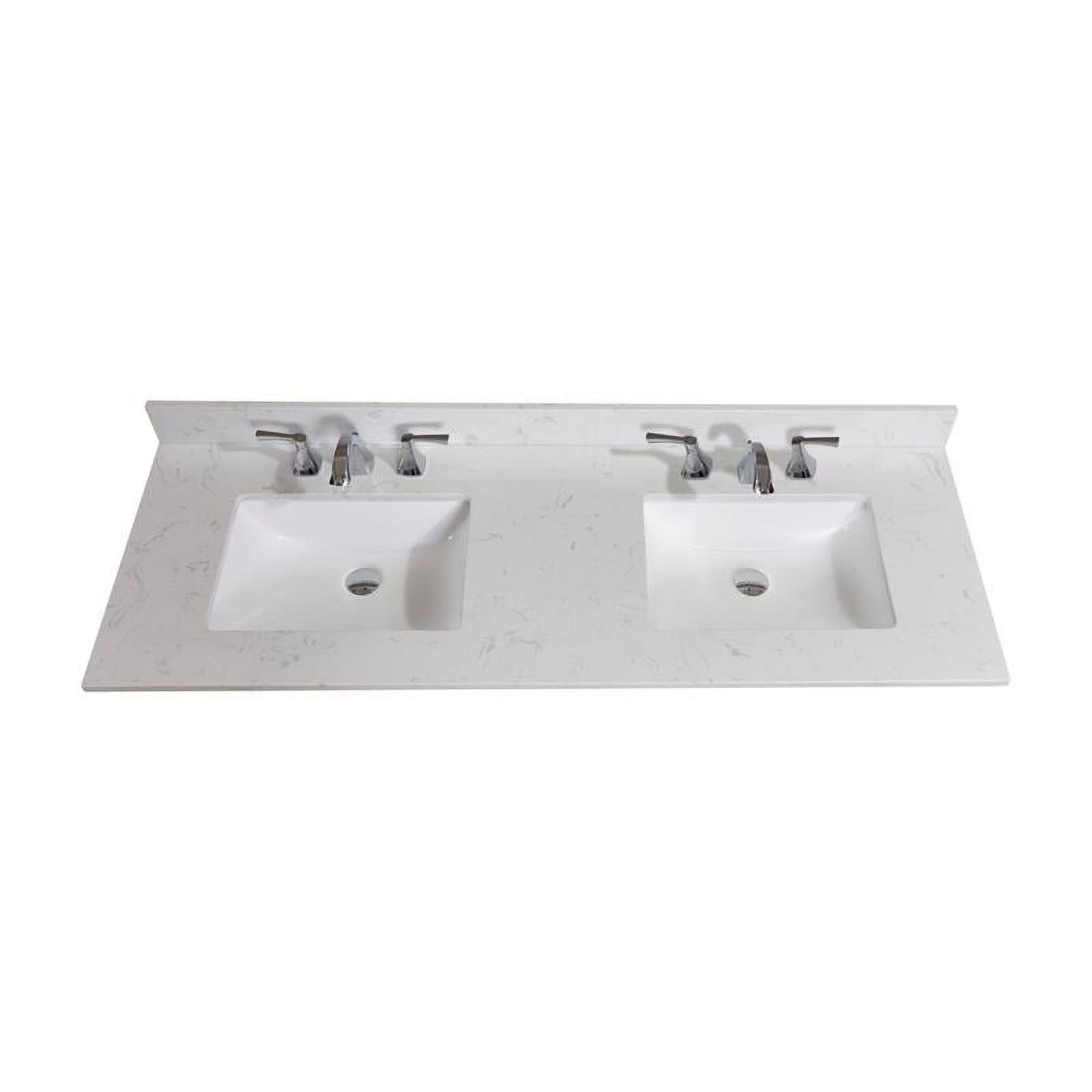 Altair 61 in. Composite Stone Vanity Top in Jazz White with White Sink ...