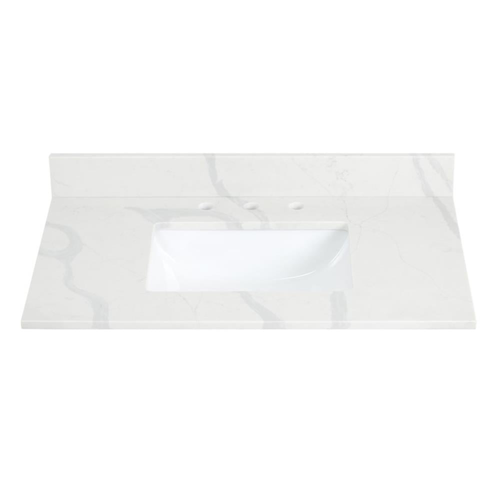 Altair Design Arbios 36" Modern Stone Vanity Top with Sink in Calacatta ...