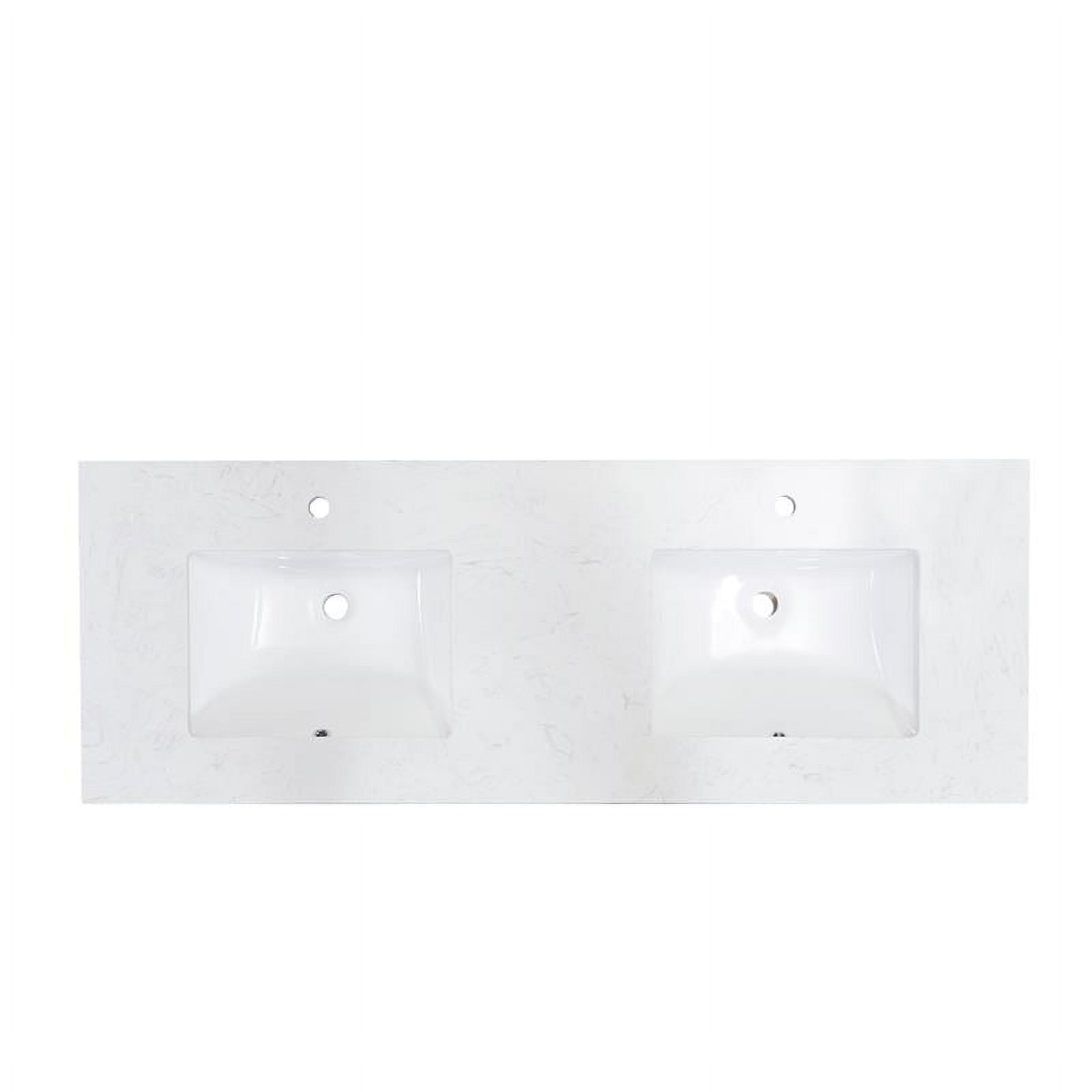Altair Design 60 in. Stone effects Vanity Top in Aosta White with White ...