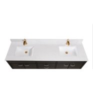 48. in Stone effects Vanity Top in Aosta White Apron with White Sink ...