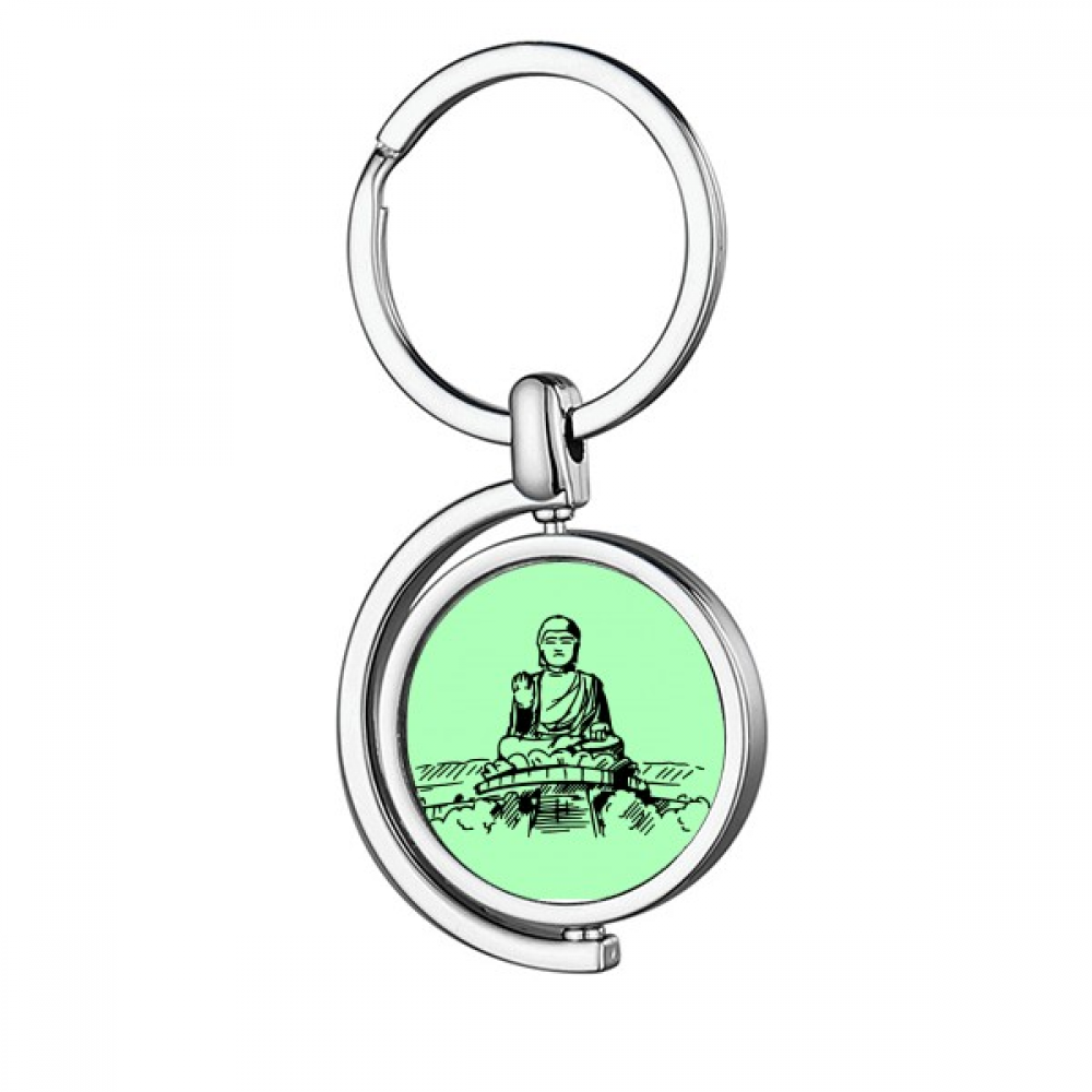 Altar Building Blessing Statue Outline Rotating Keychain Metal Keyring ...