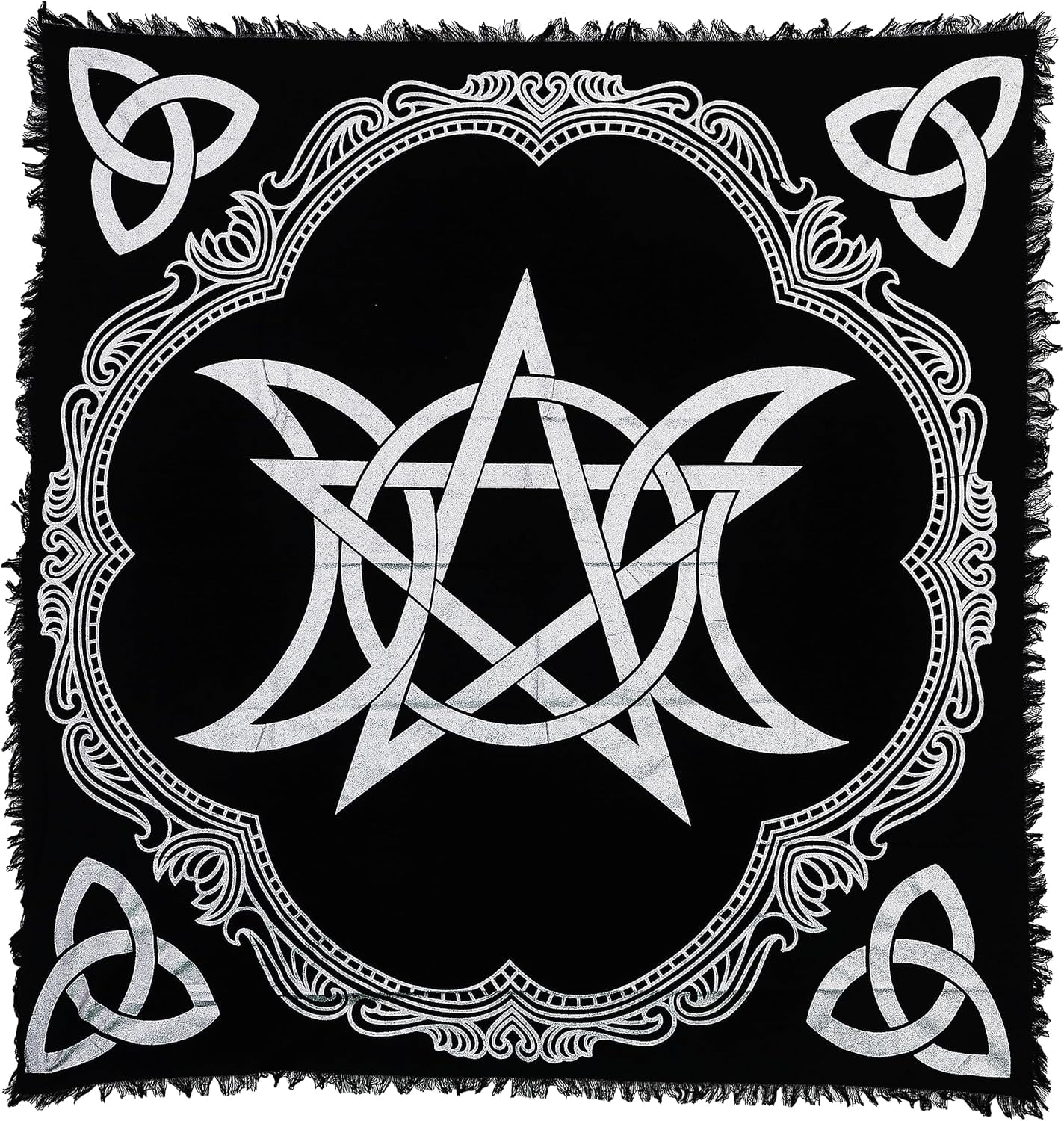Altar Cloth Triple Moon Pentagram Triquetra Witchcraft Alter Tarot ...