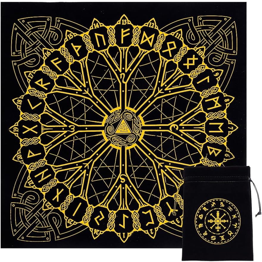 Altar Cloth Viking Runes Celestial Constellation Tarot Deck Spiritual ...