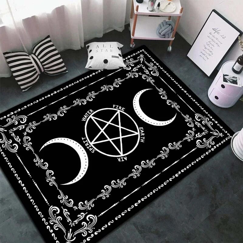 Altar Magic Moon Wicca Satanic Carpet for Living Room Home Decoration ...