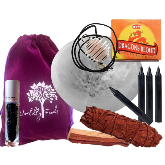 Altar Protection Kit - 11 Pc Wiccan Supplies and Tools w/ Selenite Bowl ...
