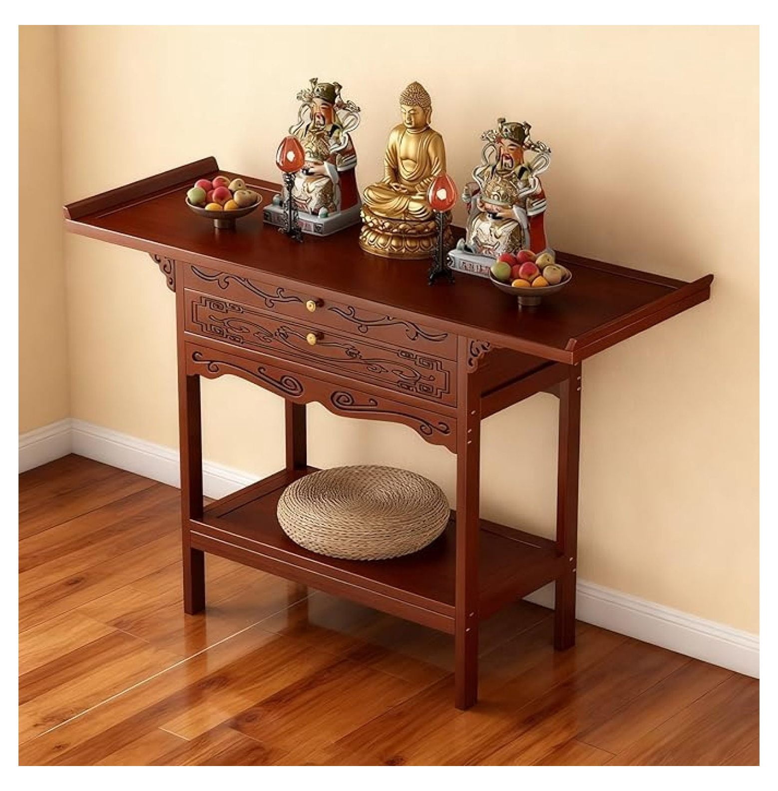 Altar Table with Drawer and Door, Buddhist Altar Cabinet with Storage ...