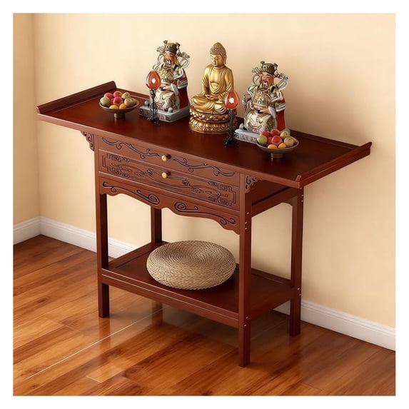 Altar Table with Drawer and Door, Buddhist Altar Cabinet with Storage ...