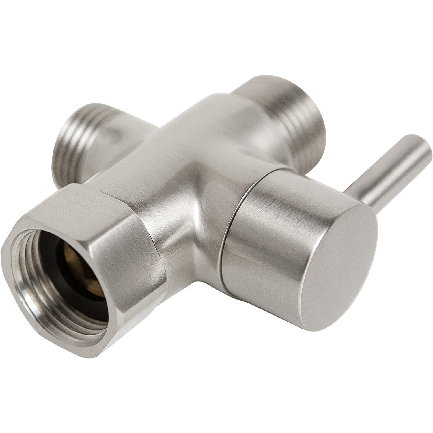 Brass T-Valve Adapter for Handheld Bidet, 3 Way Shut Off, Water Flow ...