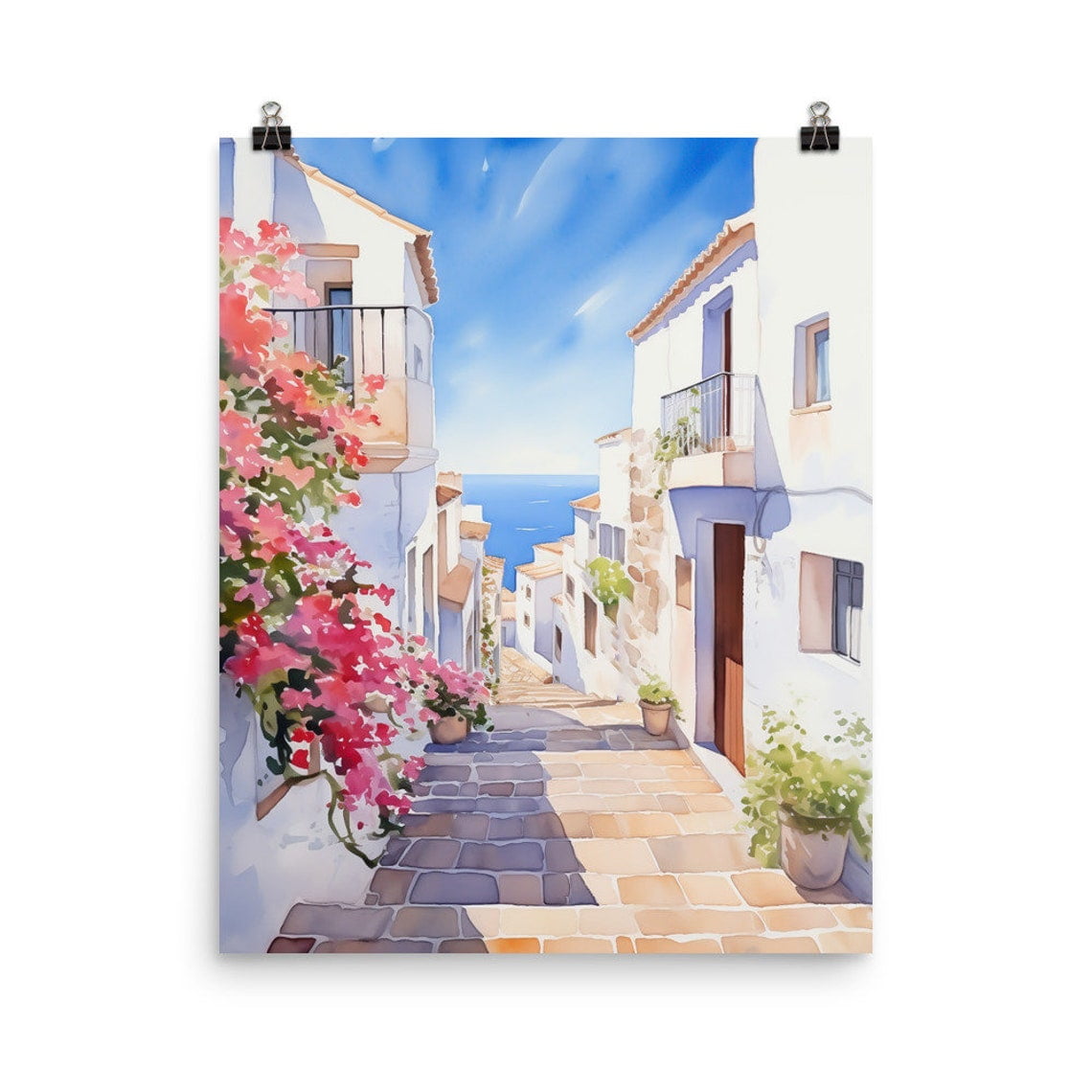 Altea Spain Print, Mediterranean Seaside Art, Coastal Europe Wall Decor ...
