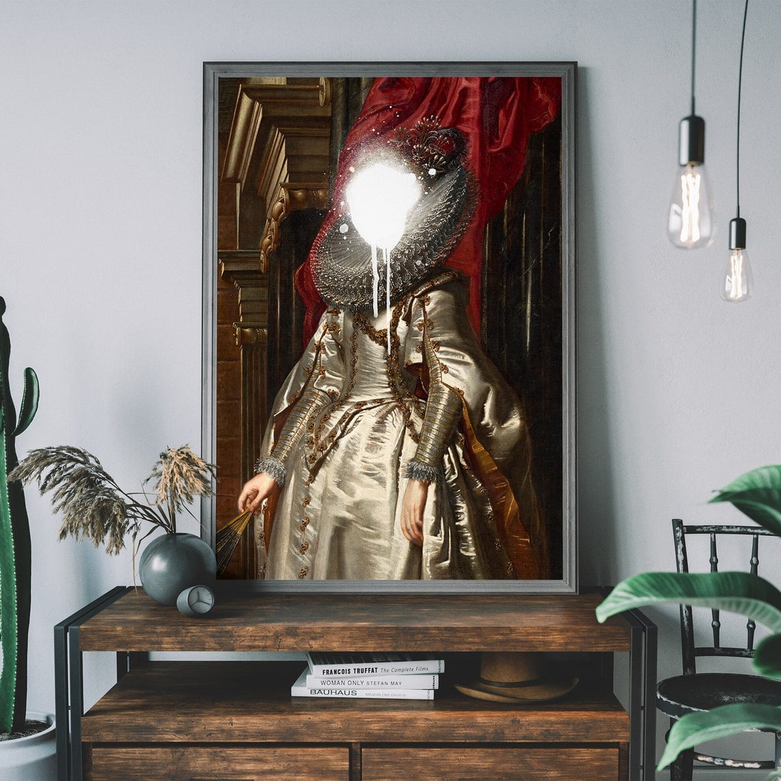 Alter Art Vintage Portrait Print, Antique Victorian Art, White Paint ...