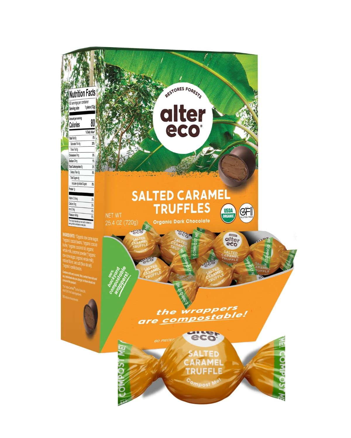 Alter Eco | Salted AIF9 Caramel Truffles | 58% Pure Dark Cocoa, Fair ...