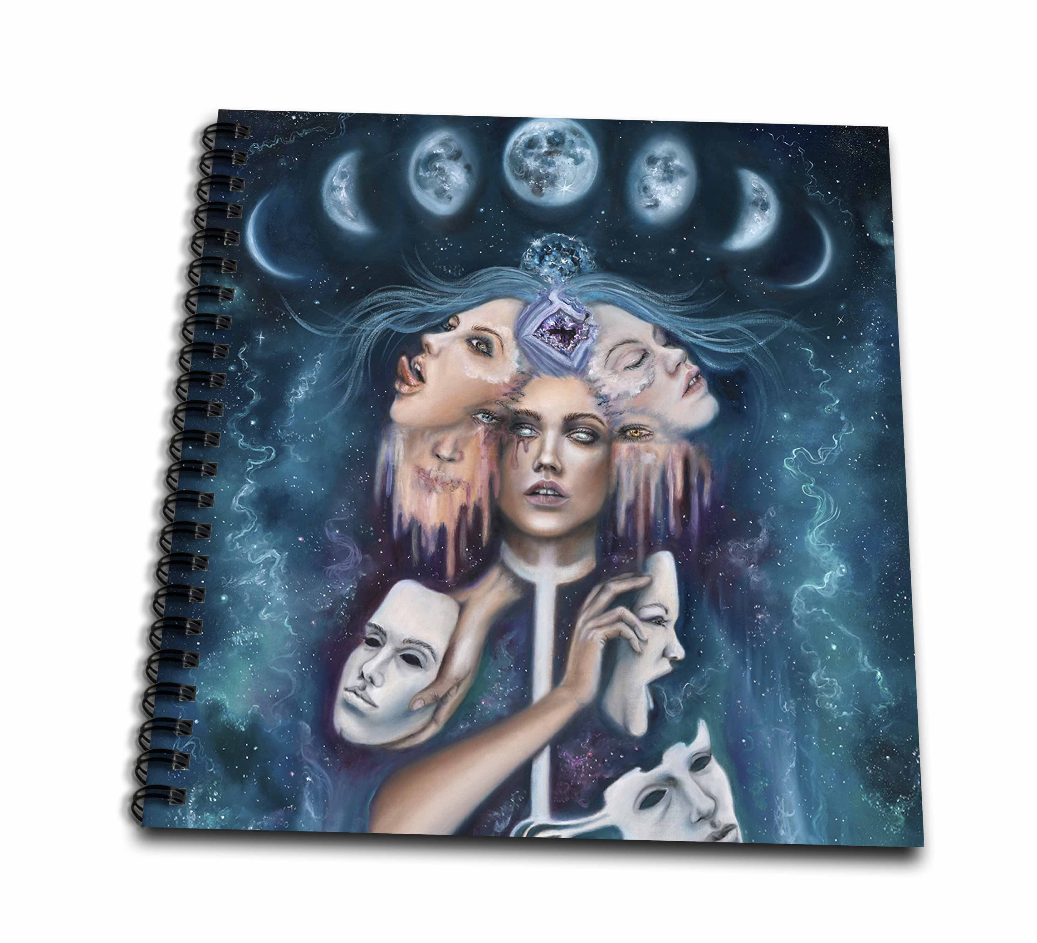 3dRose, Alter Ego Woman in Space With Moons, Memory Book 12 x 12 inch ...
