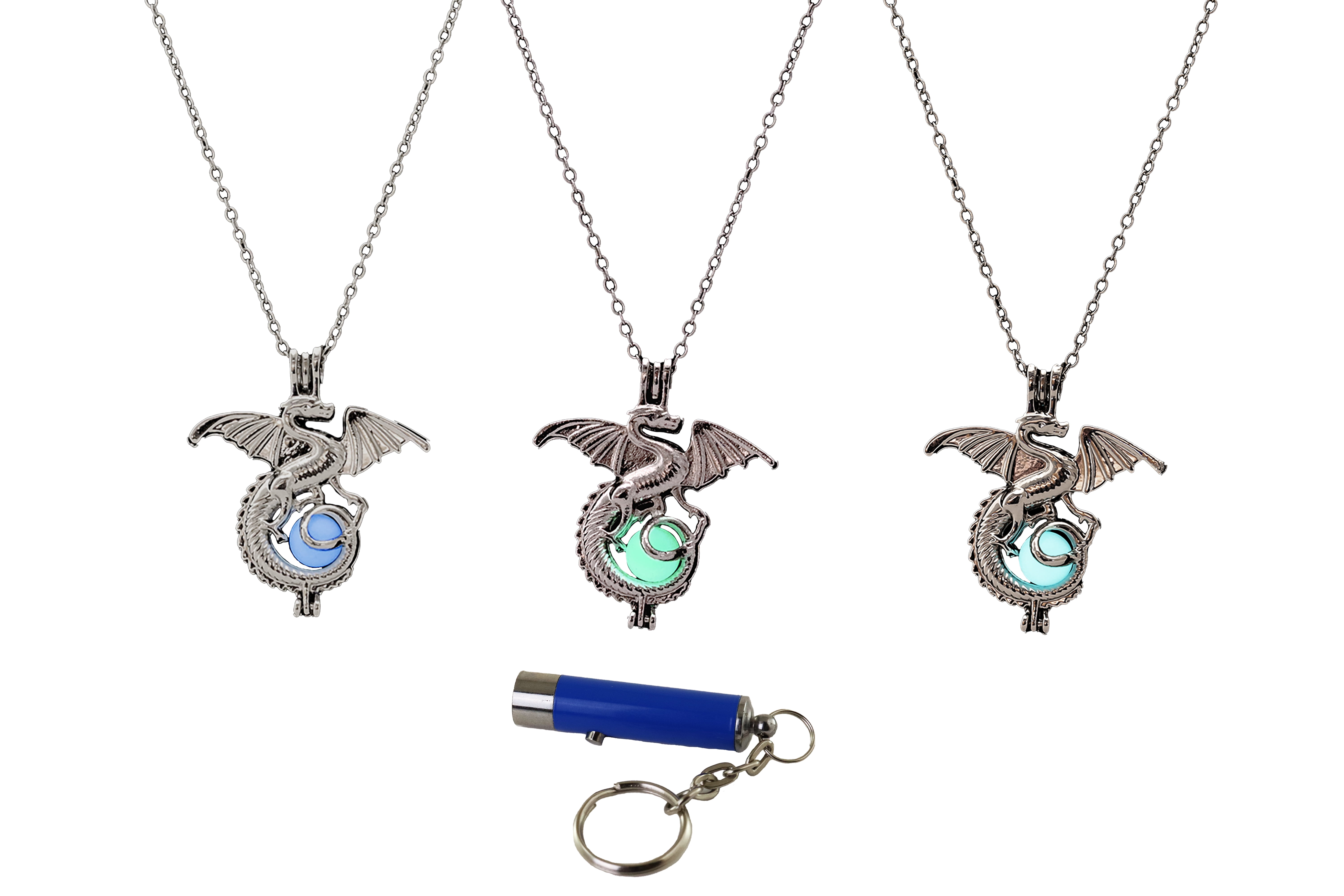 AlterImage Jewelry Majestic Medieval Dragon Glow In The Dark Necklaces ...