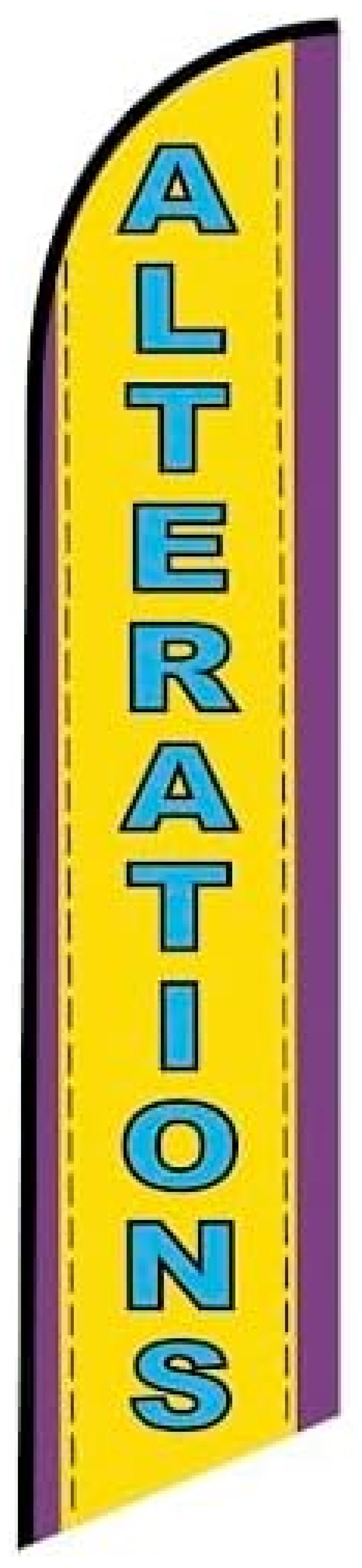 Alterations Banner Swooper Flag - Replacement Flag Only, 12ft x 2.5ft ...