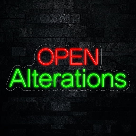 Alterations LED Neon Sign 24"L x 9"H #25057 - Walmart.com
