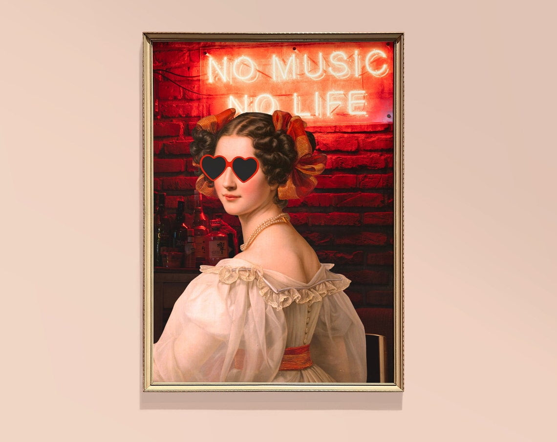 Altered Painting, Altered Vintage Painting, Portrait Painting Detail ...