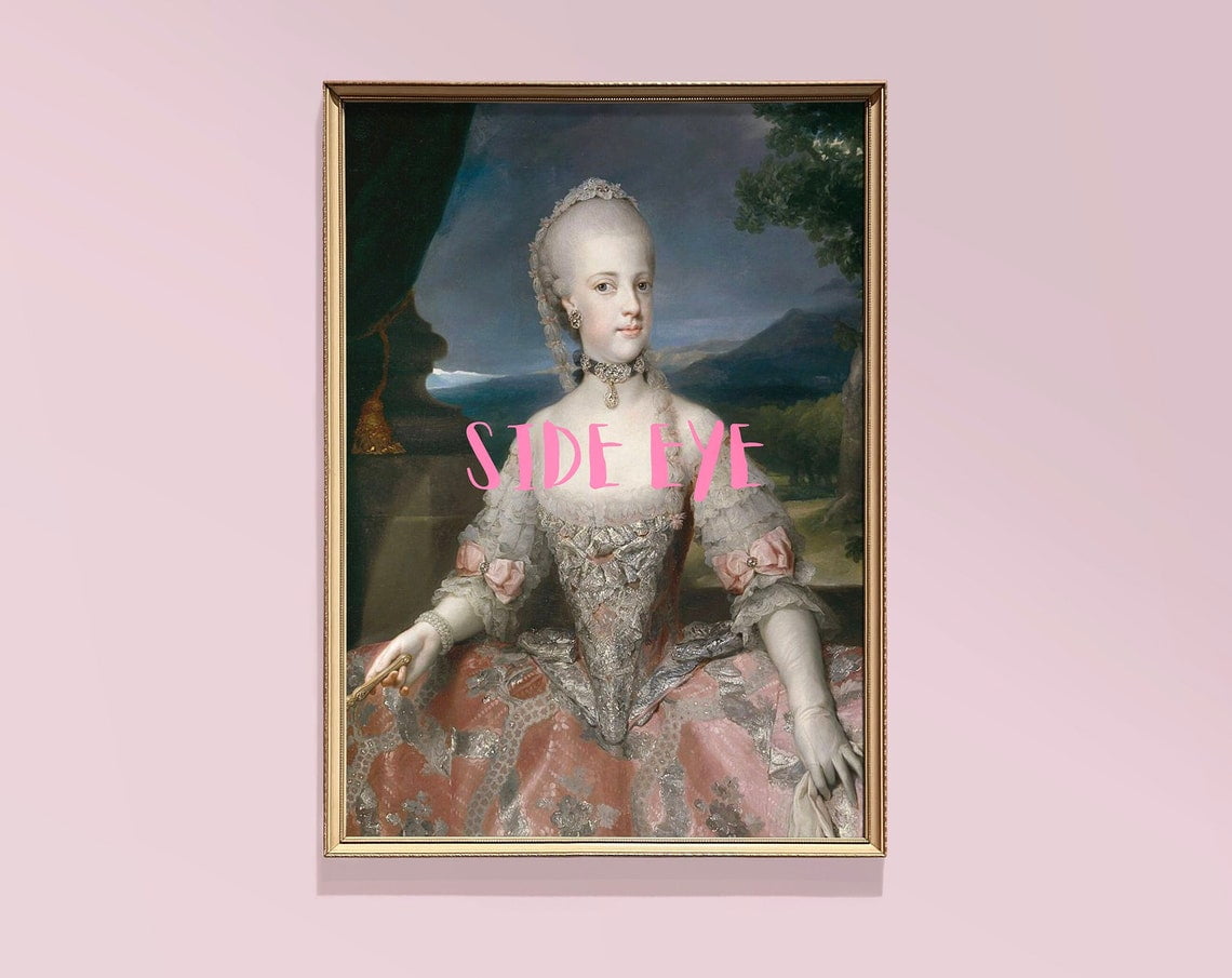 Altered Painting, Altered Vintage Painting, Portrait Painting Detail ...