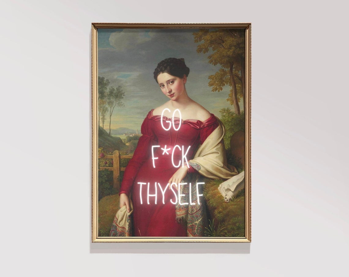 Altered Painting, Altered Vintage Painting, Portrait Painting Detail ...