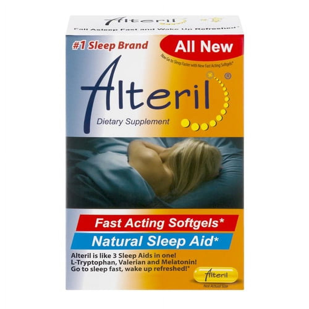 Alteril Medicine-Free Fast Acting Liquid Sleep Aid Softgels for Adults ...