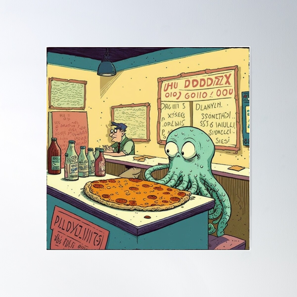 Alternate Dimension Pizza Poster Wall Art, Modern Wall Decor For Living ...