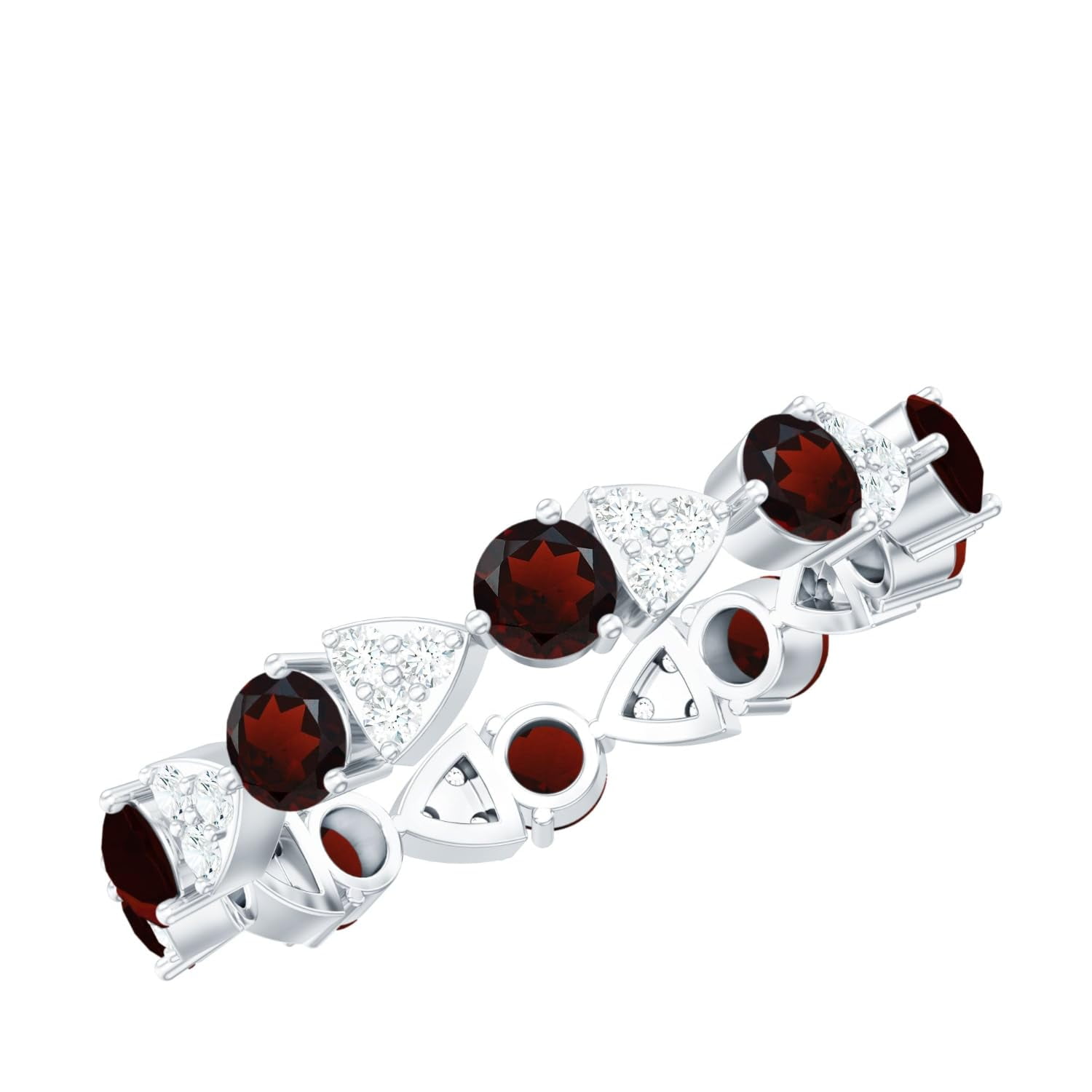 Alternate Garnet and White Topaz 1.50 Ctw Gemstone 925 Sterling Silver ...