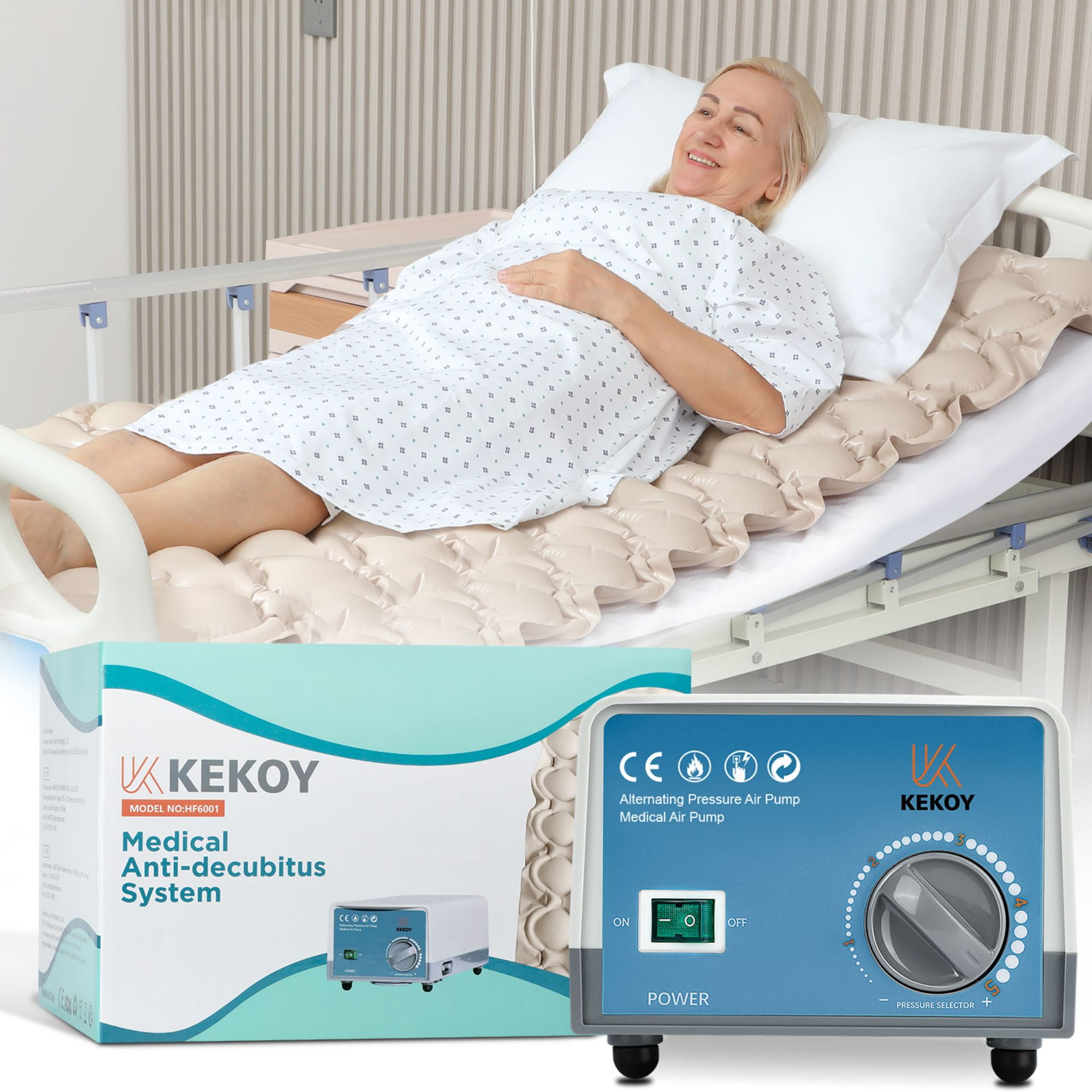 KEKOY Alternating Pressure Mattress with Quiet Electric Pump, Air ...
