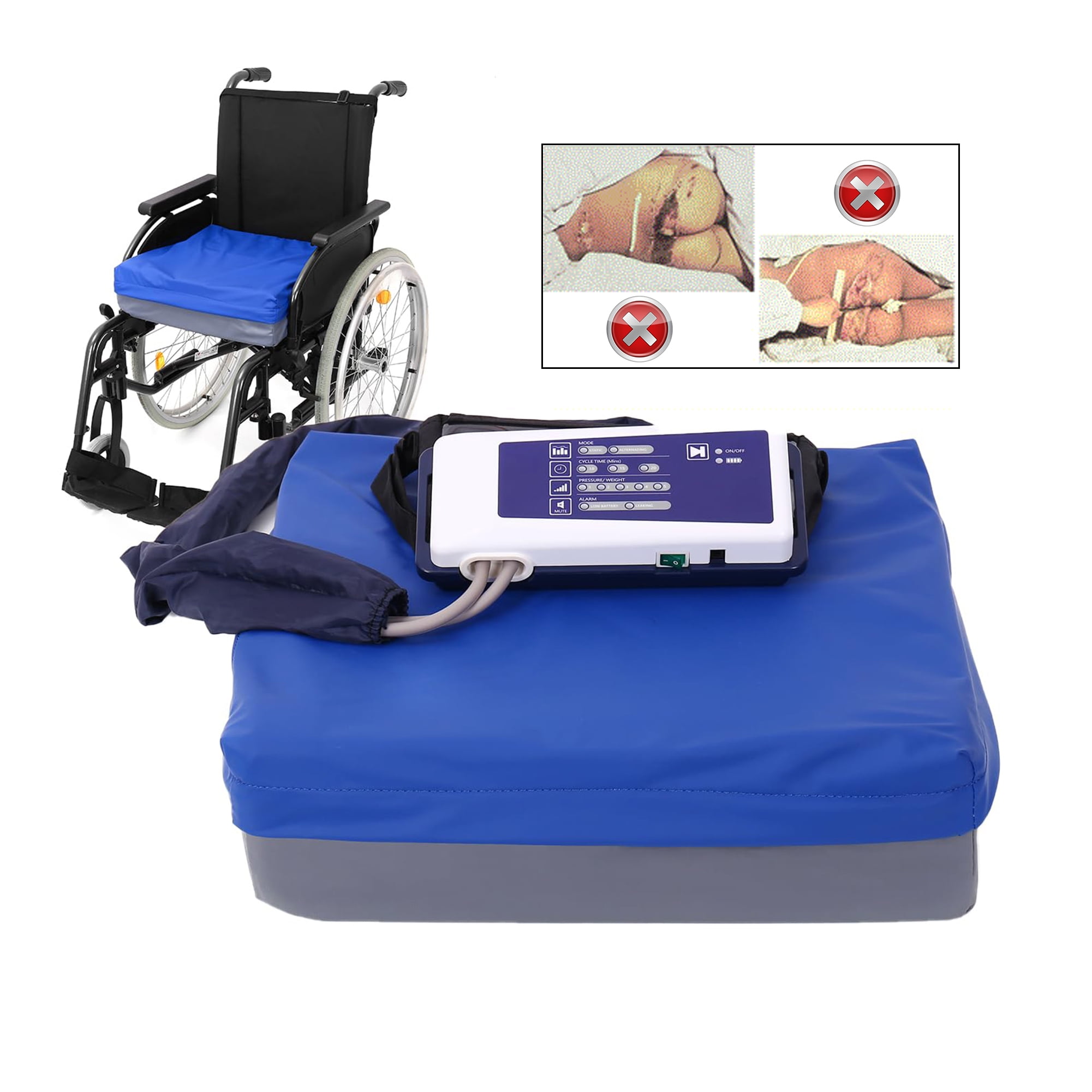 Alternating Pressure Wheelchair Seat Air Cell Cushion for Pressure Sore ...