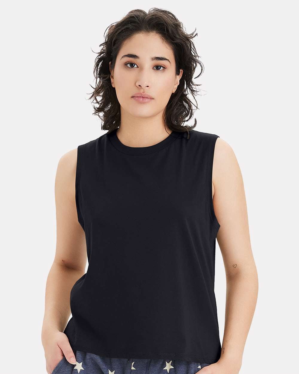 Alternative B05812507 Women Cotton Jersey Go-To Crop Muscle Tank Top ...