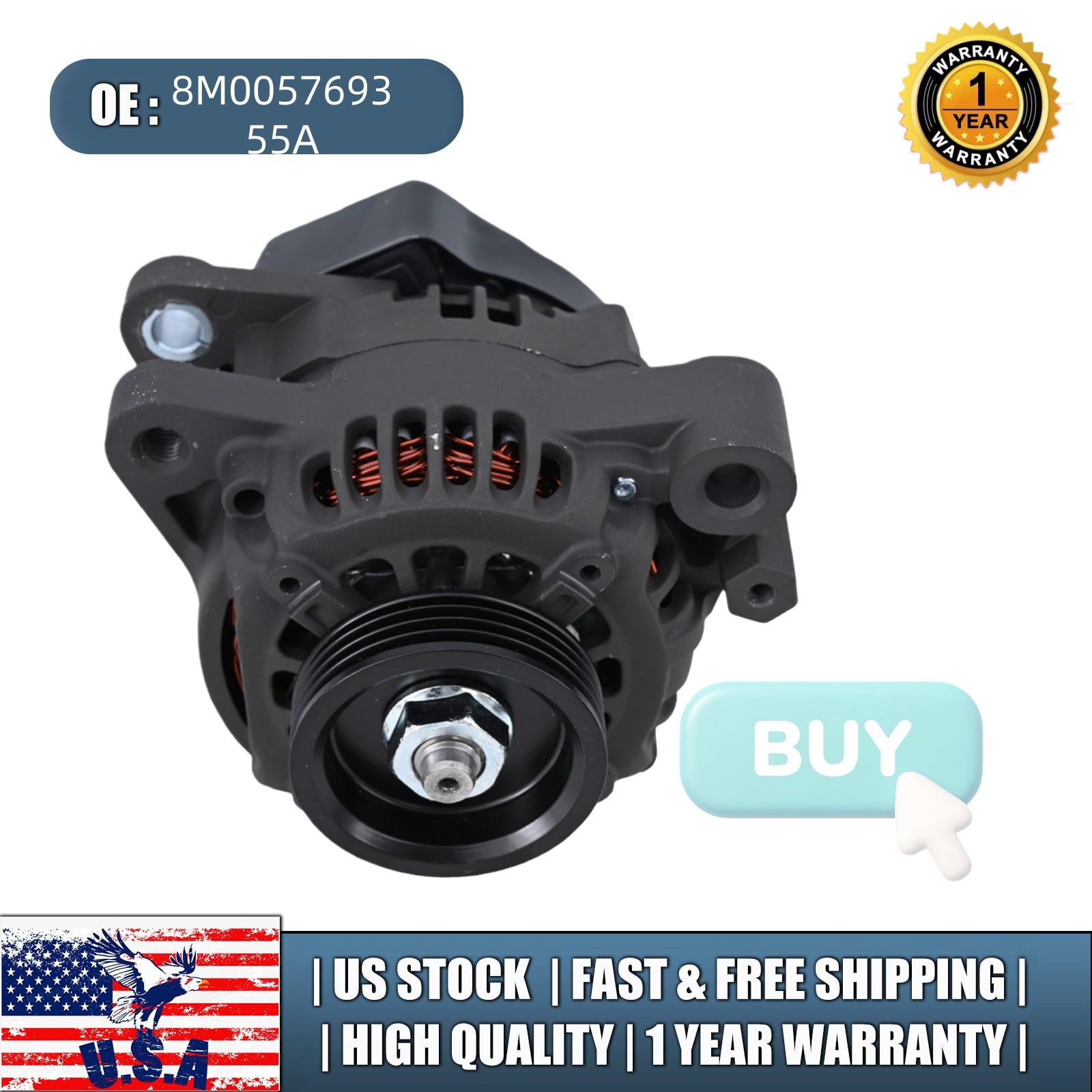 Alternator 8M0057693 8M0065239 8M0062515 for Mercury Marine 150HP 12V ...