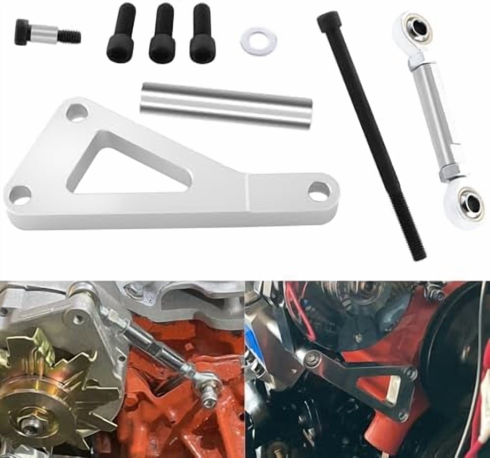 Alternator Bracket Adjustable Kit, Compatible with Chevy SBC 305 327 ...