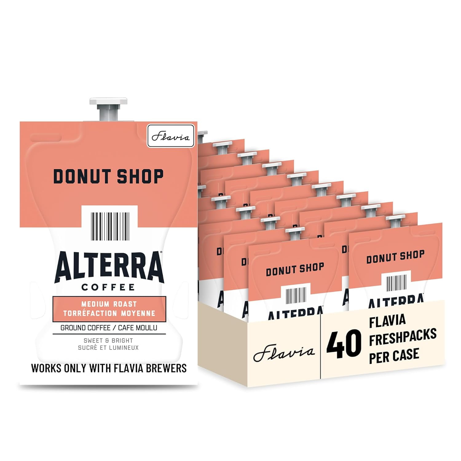 Alterra Donut Shop Coffee Freshpacks for Brewers, Medium Roast (Case of 40) - Walmart.com