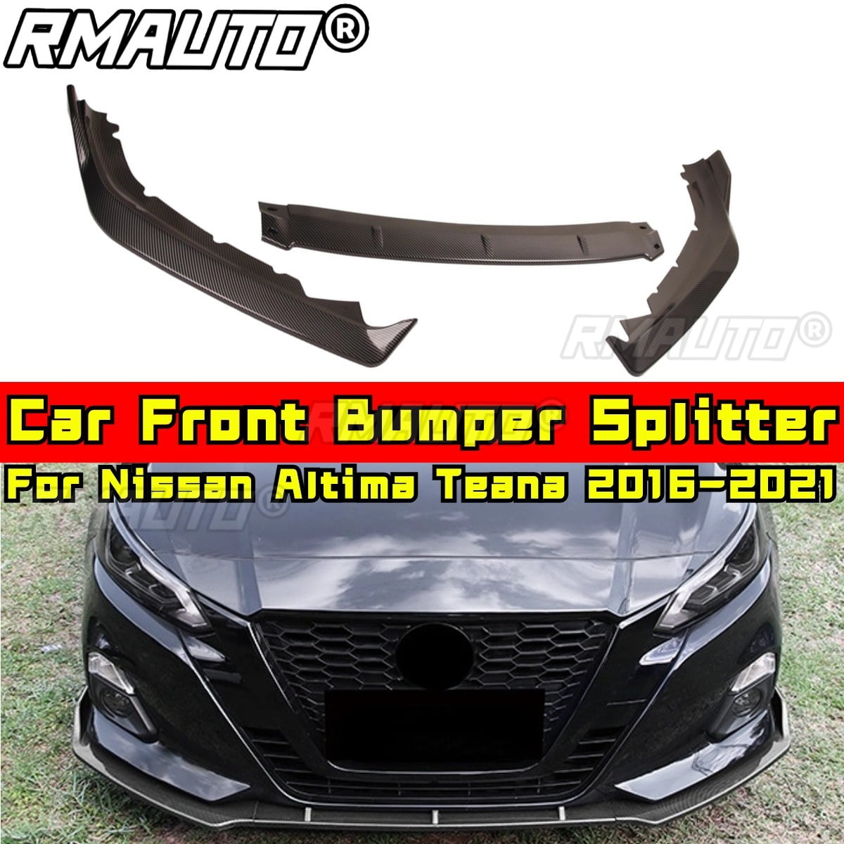 Altima Teana Front Bumper Lip Carbon Fiber Look Sport Style Bumper ...