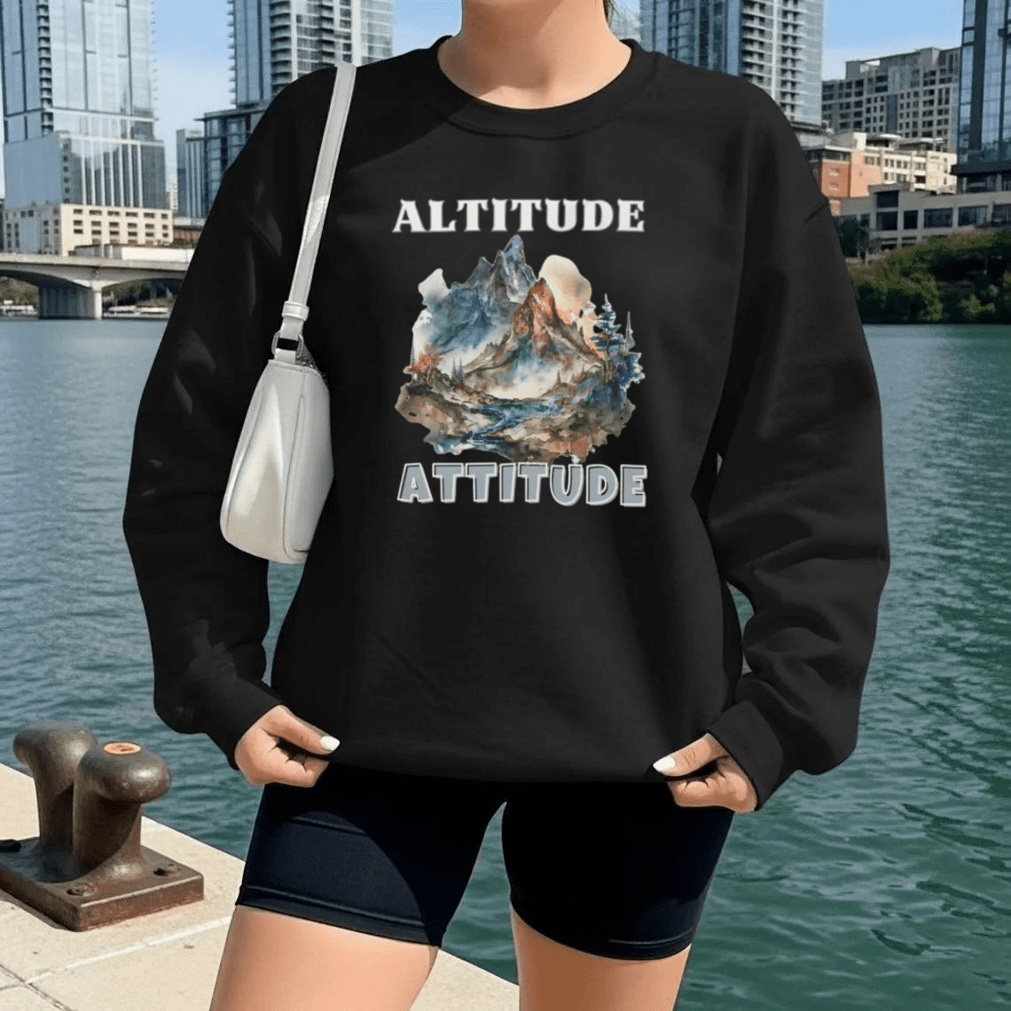 Altitude Attitude Funny Hiking Mountain Climber Sweatshirt, up to Size ...