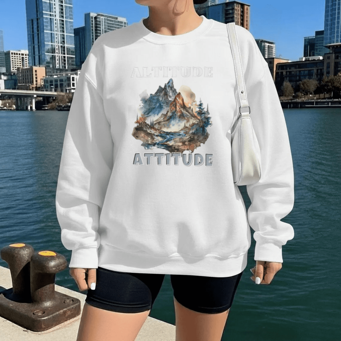 Altitude Attitude Funny Hiking Mountain Climber Sweatshirt, up to Size ...