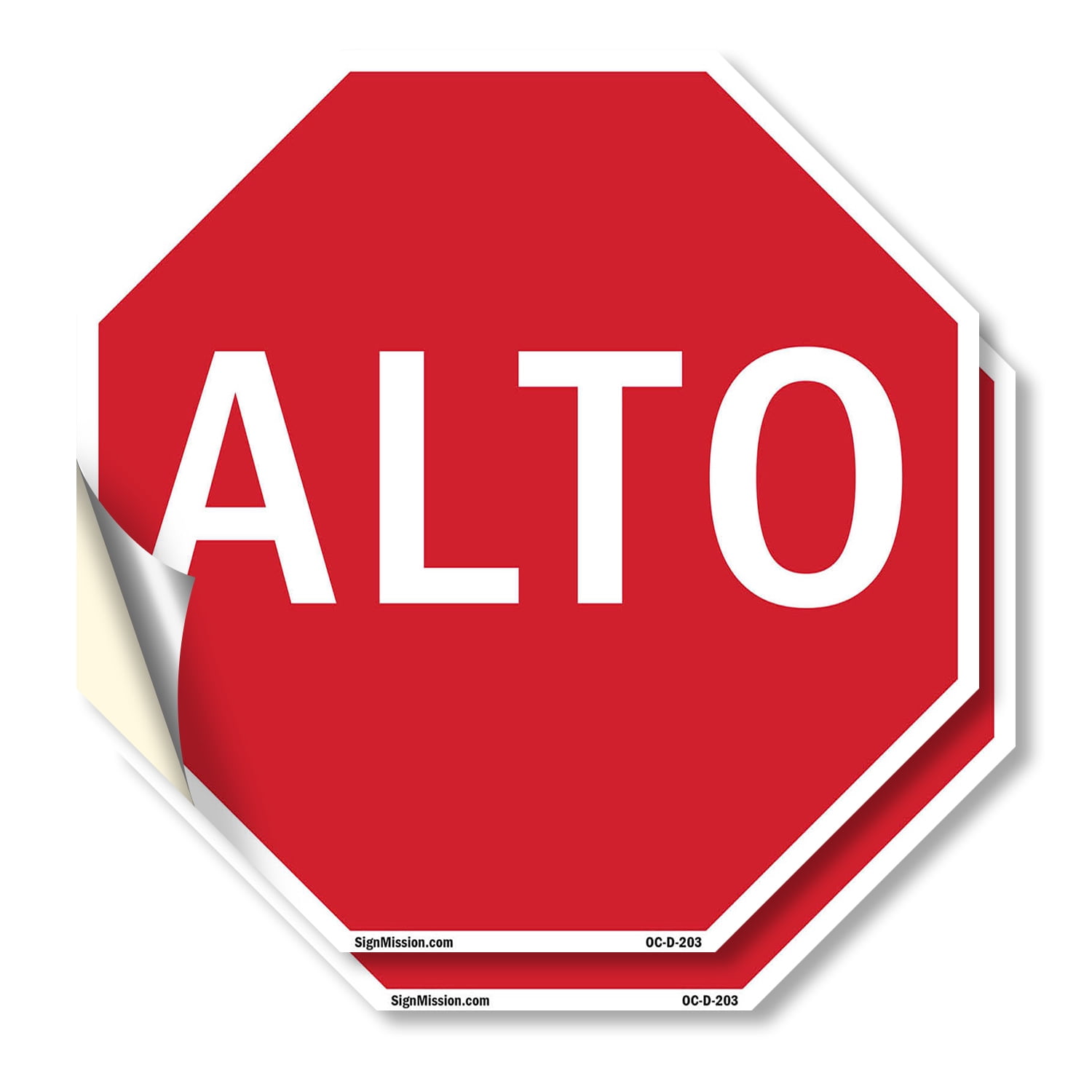 Alto (2 Pack) 4 inch X 4 inch Octagon Vinyl Label Decal Sticker Weather ...