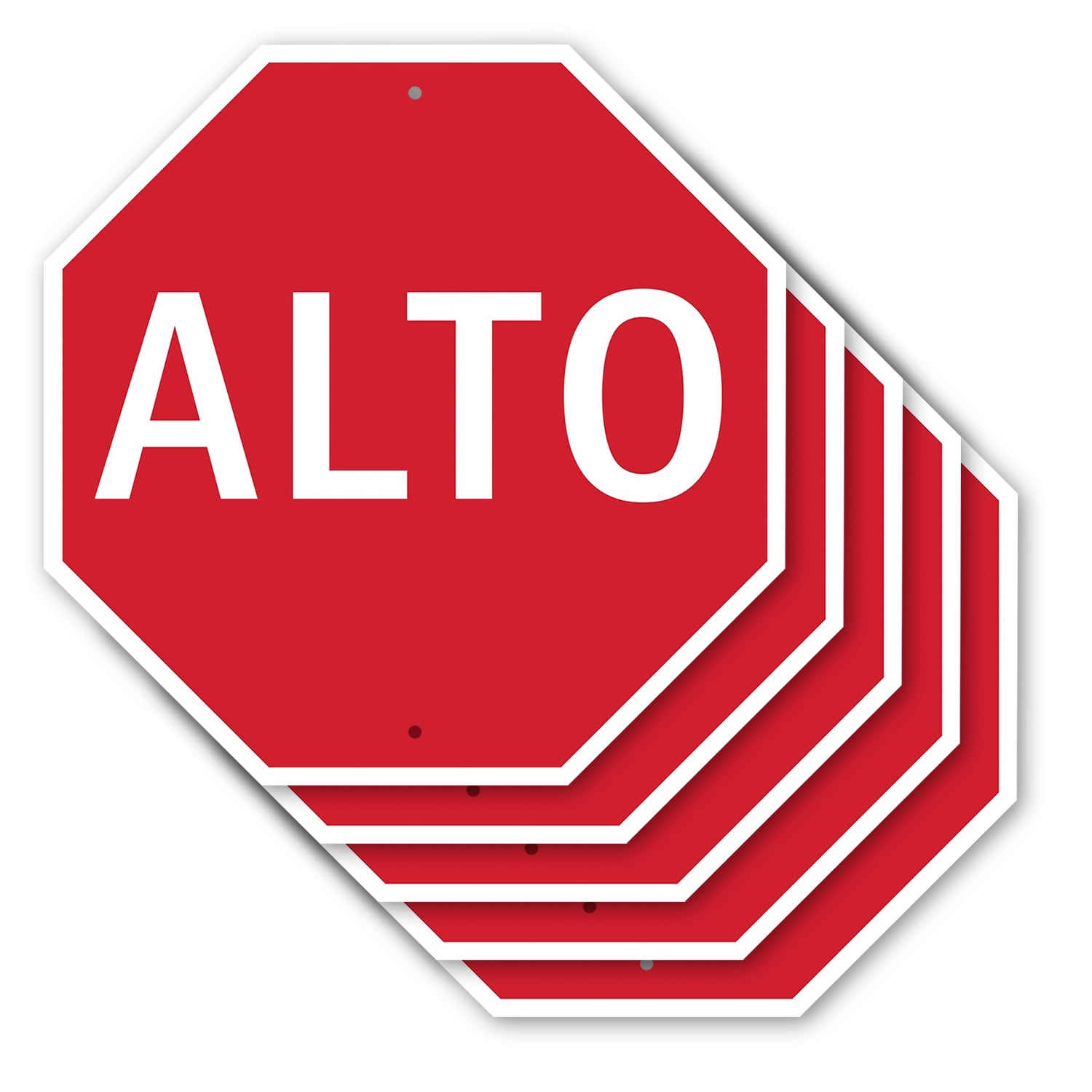 Alto (5 Pack) 10 inch X 10 inch Octagon Rust Free Aluminum Metal Signs ...