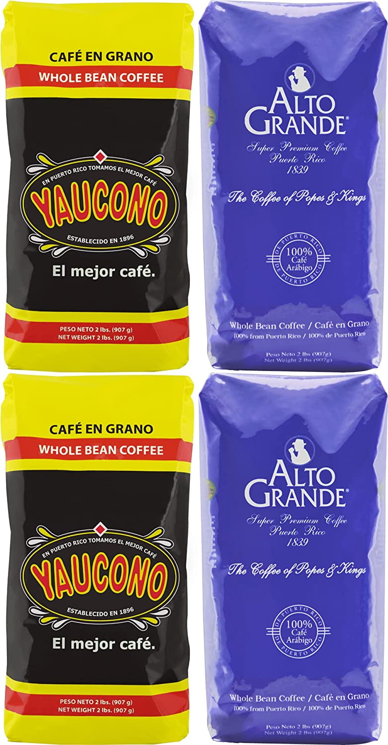 Alto Grande Medium-Dark Roast and Yaucono Medium Roast, Whole Bean ...