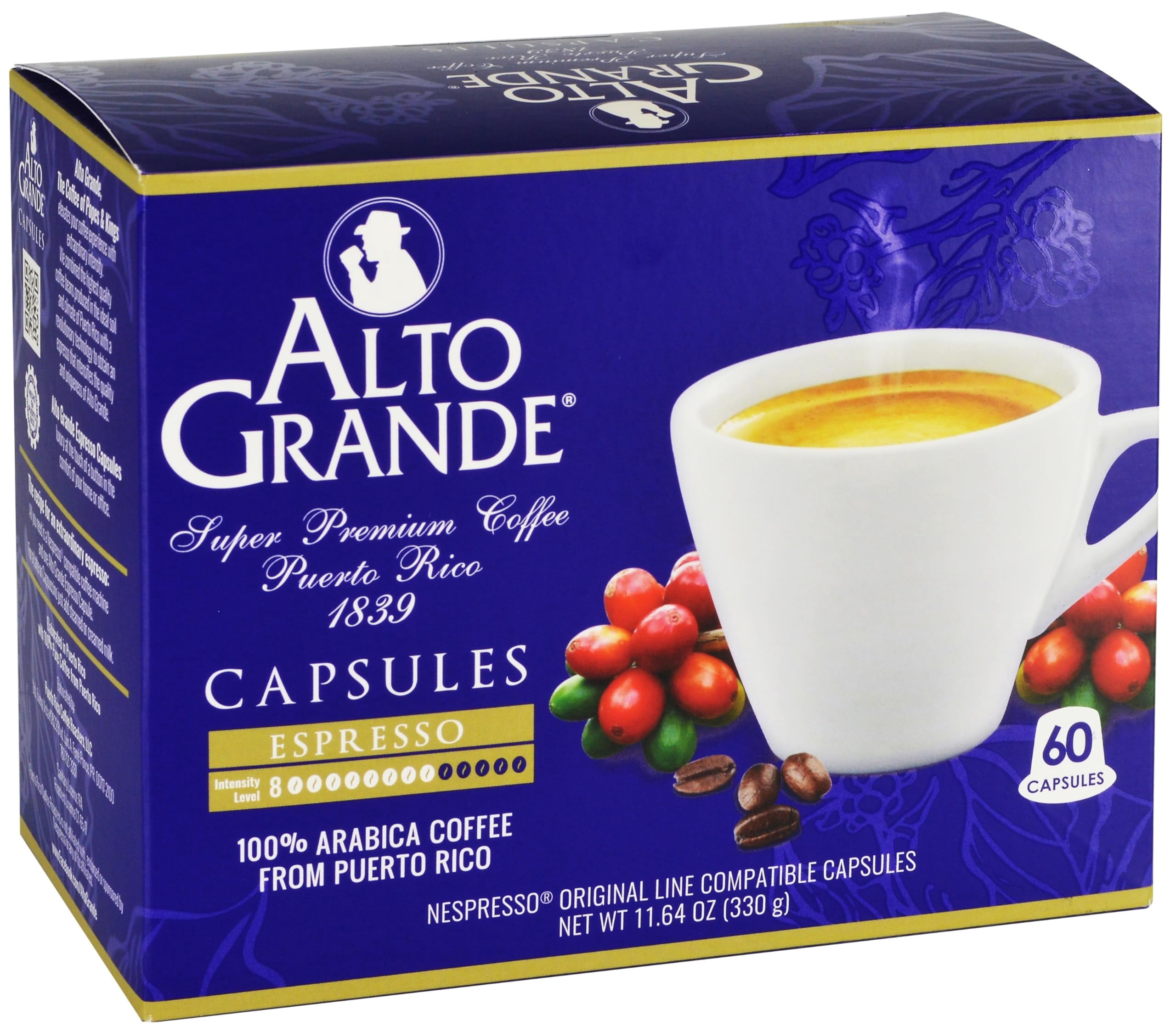 Alto Grande Coffee Single Serve Capsules, Arabica, Intensity Level 8 ...