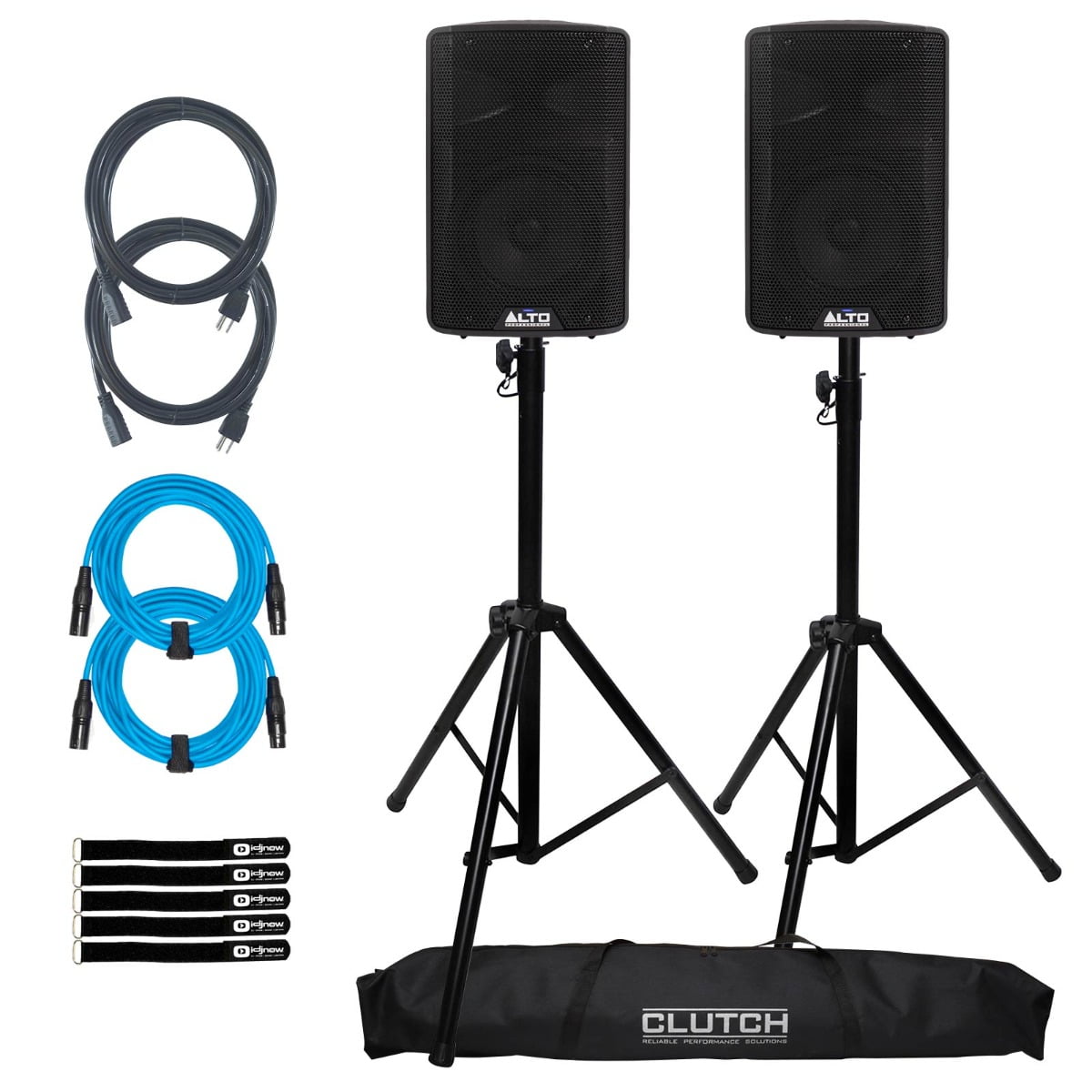 Alto Professional TX408 350W 8" Powered Loudspeaker 2-Pack with Tripod ...