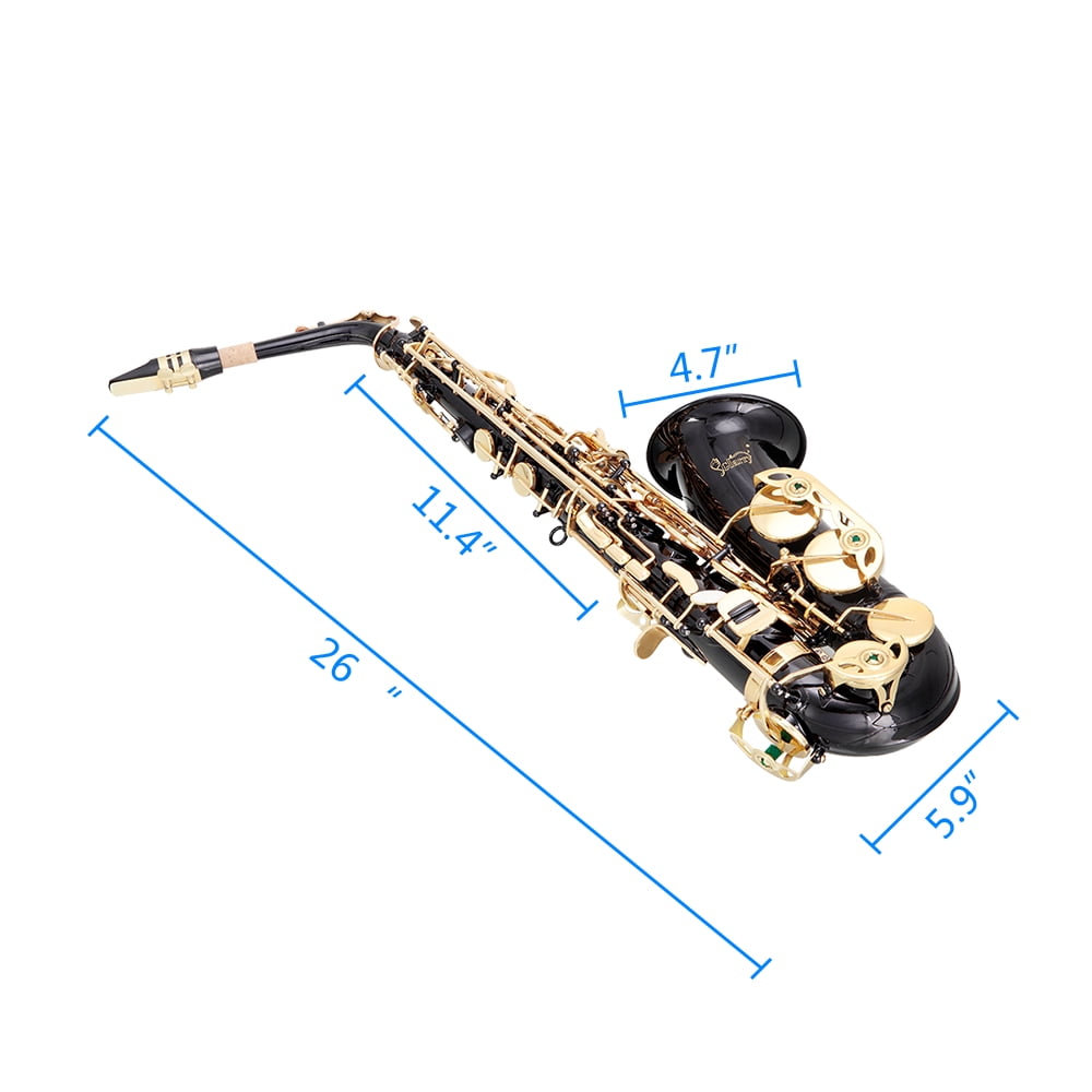 Alto Saxophone E-Flat Alto SAX Eb with 11reeds, Case, Carekit, Black ...