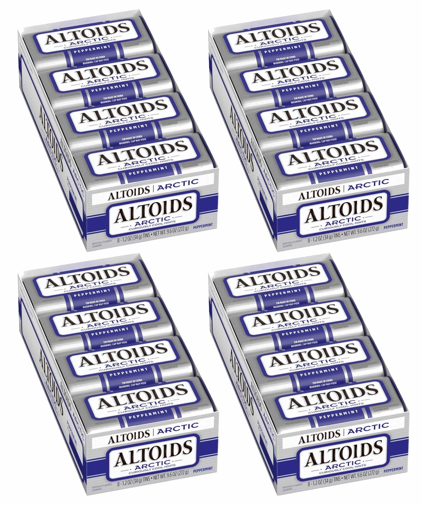 Altoids Arctic Peppermint Sugarfree Breath Mints, 1.2oz Tin, 32ct, 4 ...