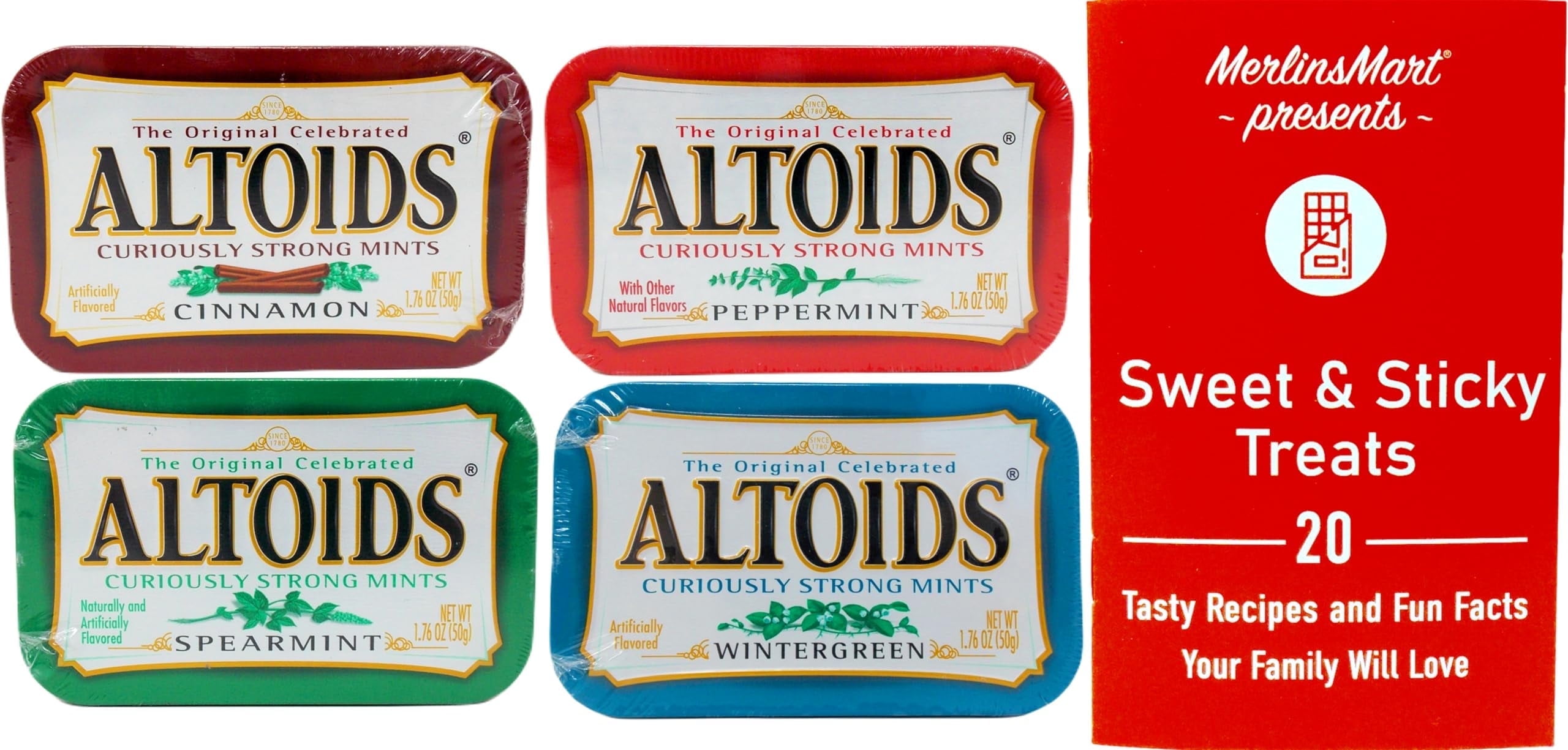MerlinsMart Altoids Breath Mints Sampler, 4 Flavors, Peppermint ...