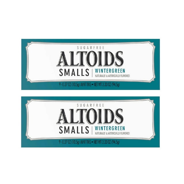 Altoids Smalls Breath Mints, Sugar Free Wintergreen, 0.37 oz, 9 ct 2PK ...