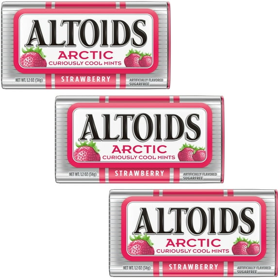 Altoids Strawberry Breath Mints, 1.2 Oz Tin, 3 Pack, Invigorating ...