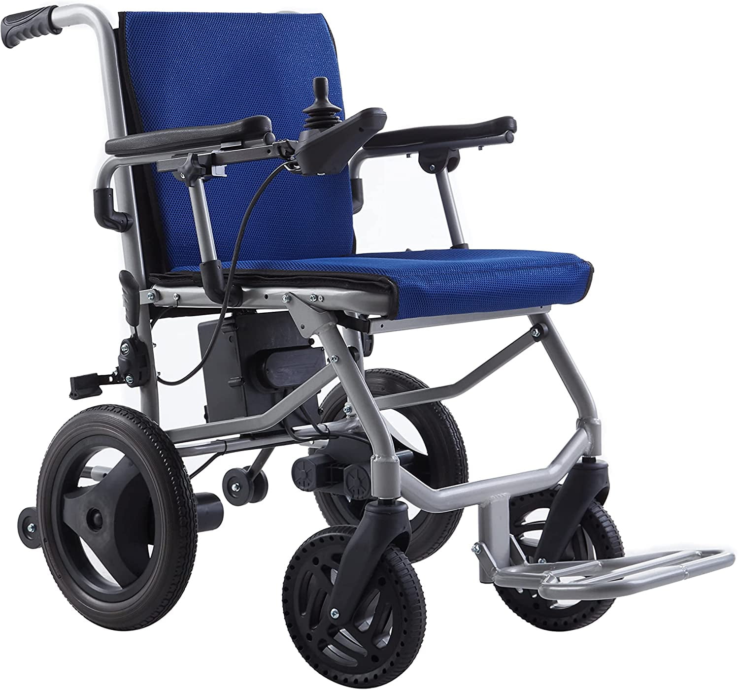 Alton Mobility Blue Lightweight Foldable Power Wheelchair, Travel Size ...