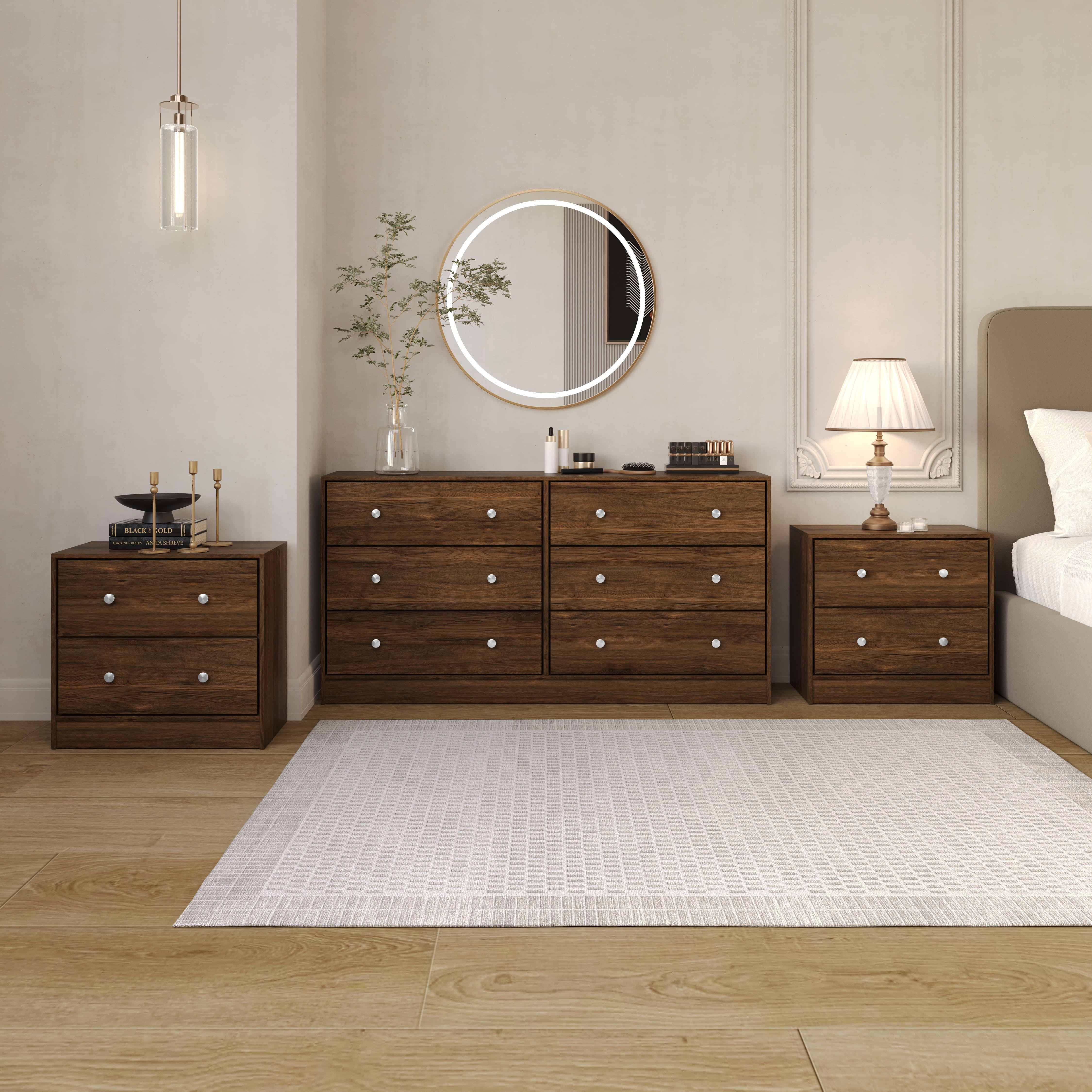 Home Design Altoona 3-Piece Bedroom Set, Dresser with 2 Nightstands ...